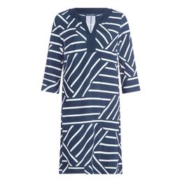 Betty Barclay Damen Jerseykleid "Damen mit 3/4 Arm"blau, wei&szlig;, Gr. 38, Obermaterial: 85% Viskose, 13% Polyester, 2% Elasthan. Besatz: 85% Viskose,