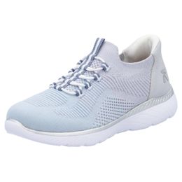 RIEKER SPORT Damen Slip-On Sneaker "Ready2GO", Gr. 42, blau, Lederimitat, Textil, Schuhe, Halbschuh, Freizeitschuh, Slipper mit MemoSoft-Innensohle