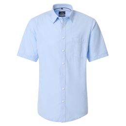 Casamoda Herren Kurzarmhemd "Casamoda Leinenhemd Kurzarm uni"hellblau, Gr. S, unifarben, 70% Baumwolle, 30% Leinen, Hemden