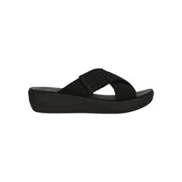 Clarks Damen Sandale "Arla Wave", Gr. 40, schwarz, Kunstfaser, Schuhe, im superbequemen Slip-On-Design