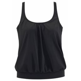 Lascana Damen Tankini-Top "Italy", schwarz, Gr. 38, unifarben, Microfaser, Microfaser, Polyamid, Bikini-Oberteile, in Oversize-Form