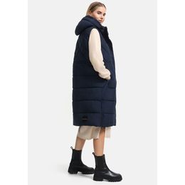 Marikoo Damen Steppweste "Narikaa", blau, Gr. M, Obermaterial: 100% Polyester. Innenseite: 100% Polyester, Westen, mit weichem Teddyfell
