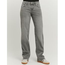 Tally Weijl Damen Straight-Jeans "SPADEPOLKIS", grau, Gr. 40, clean, Denim/Jeans, Obermaterial: 99% Baumwolle, 1% Elasthan, Jeans, elastisch, tief