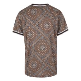 Karl Kani Herren T-Shirt "Karl Kani Herren KM232-008-3 Unisex KK Varsity Paisley Mesh Tee", braun, Gr. M, 100% Polyester, Shirts