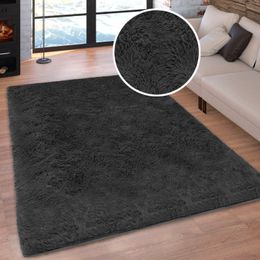 Hochflor-Teppich OTTO HOME, B:140cm H:33mm L:200cm, schwarz, Kunstfaser, Teppiche, "Silky, besonders weich und kuschelig, sehr dichte Qualit&auml;t",