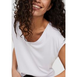 V&eacute;ro Moda VERO MODA Damen V-Shirt "VMFILLI", wei&szlig;, Gr. L, unifarben, Jersey, Obermaterial: 70% Modal, 30% Polyester, Shirts