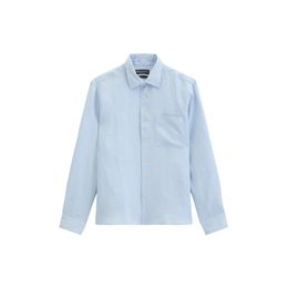 Marc O'Polo MARC O'POLO Herren Leinenhemd, blau, Gr. L, Web, Obermaterial: 100% Leinen, Hemden, im klassisch cleanen Look