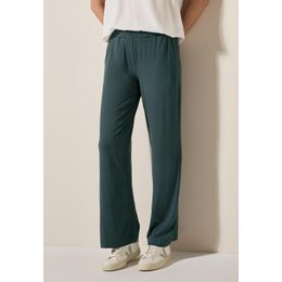 Cecil Damen Stoffhose, gr&uuml;n, Gr. XL, unifarben, Stoff, 95% Viskose, 5% Elasthan, Hosen, mit seitlichen Einschubtaschen