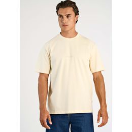 LINDBERGH Herren Kurzarmshirt, beige, Gr. XL, bedruckt, unifarben, Jersey, Obermaterial: 100% Baumwolle, Shirts, mit LINDBERGH-Pressung
