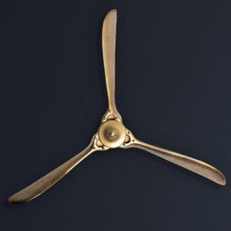 Pharao24.de Propeller Wanddeko Vintage Propeller in Goldfarben aus Metall