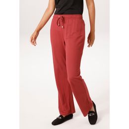 Aniston CASUAL Damen Schlupfhose, rot, Gr. 42, unifarben, Piqu&eacute;, Obermaterial: 53% Viskose, 47% Polyamid, Hosen, in weicher Pique-Qualit&auml;t