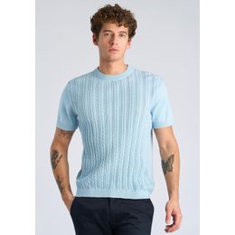 LINDBERGH Herren Kurzarmshirt "T-Shirt (Kurzarm) Relaxed Fit", blau, Gr. XXL, Obermaterial: 100% Baumwolle, Shirts
