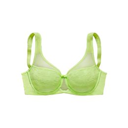 Damen Minimizer-BH, NUANCE BY LASCANA, Gr. 75, gr&uuml;n, Spitze, Obermaterial: 83% Polyamid, 17% Elasthan, BHs, mit B&uuml;gel und breiten Tr&auml;gern, aus festem