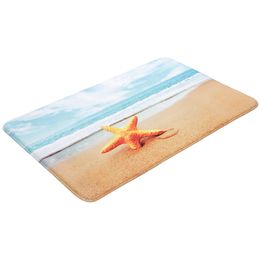 Badematte OTTO HOME, H:14mm, beige, Kunstfaser, Badematten, "Seestern", Badteppich, Naturmotiv, Strand, Badematten auch als Set erh&auml;ltlich