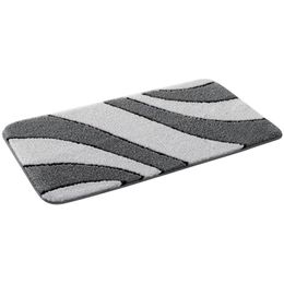 Badematte OTTO HOME, H:16mm, grau, Polyester, Badematten, "Anna, Badvorleger, Badezimmer Teppich", Badteppich, Hoch Tief Effekt, Modern, Weich, Wellen