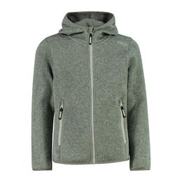 CMP M&auml;dchen Strickfleecejacke "KID G JACKET FIXED HOOD", gr&uuml;n, Gr. 128, Strick, Obermaterial: 100% Polyester, Jacken, w&auml;rmende Strickfleecejacke aus