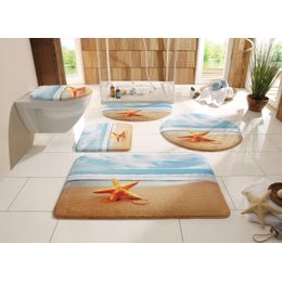 Badematte OTTO HOME, H:14mm, beige, Kunstfaser, Badematten, "Seestern", Badteppich, Naturmotiv, Strand, Badematten auch als Set erh&auml;ltlich