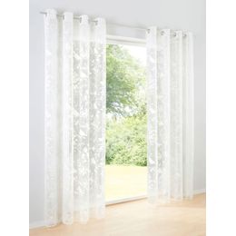 Gardine HEINE HOME, B:140cm H:225cm, wei&szlig;, Leinen, Polyester, Viskose, Gardinen