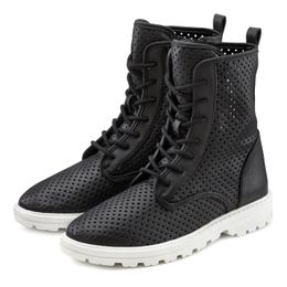 Lascana Damen Stiefelette, Gr. 37, schwarz, Obermaterial: 100% Lederimitat. Decksohle: 100% Textilmaterial. Futter: 100% Textilmaterial. Laufsohle: