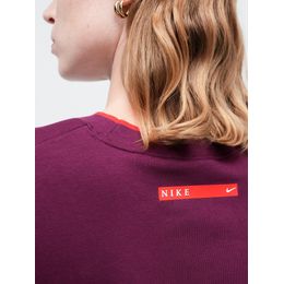 Nike Sportswear Sweatshirt 'PHNX FLC' Damen Gr&ouml;&szlig;e S rot / weinrot / wei&szlig;