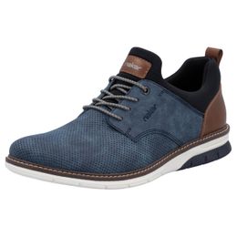 Rieker Herren Slip-On Sneaker, Gr. 42, blau, Lederimitat, Textil, kontrastfarbene Details, Schuhe, Schlupfschuh, Halbschuh, Freizeitschuh mit Pr&auml;gung