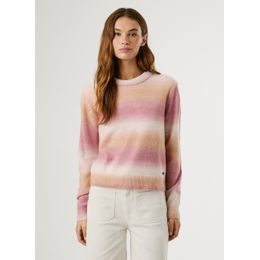Pepe Jeans Damen Strickpullover "COLOMBE CREW", grau, Gr. L, mehrfarbig, Strick, Obermaterial: 50% Polyester, 45% Polyacryl, 5% Wolle, Pullover, mit