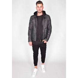 Mustang Herren Lederjacke "31020245", grau, Gr. XXXL, Obermaterial: 100% Leder, Lamm / Innenfutter oben: 60% Baumwolle, 40% Polyester / Innenfutter