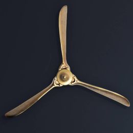 Pharao24.de Propeller Wanddeko Vintage Propeller in Goldfarben aus Metall