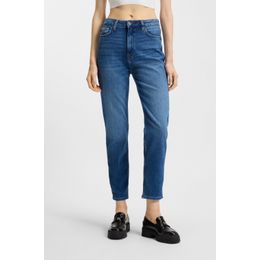 HUGO BLUE Damen Mom-Jeans "Noe", blau, Gr. 29, unifarben, Jeans, Obermaterial: 99% Baumwolle, 1% Elasthan, Jeans, Straight Fit Jeans mit hoher