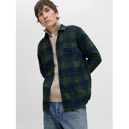 Jack & Jones JACK & JONES Herren Langarmhemd "JJJAMES BUFFALO SHIRT LS", gr&uuml;n, Gr. S, kariert, Web, Obermaterial: 60% Baumwolle, 40% Polyester, Hemden
