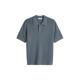 Marc O'Polo Herren Poloshirtcadet blau, Gr. M, MARC O'POLO DENIM, Strick, Obermaterial: 100% Baumwolle, Shirts, mit Waffelstruktur, regular fit