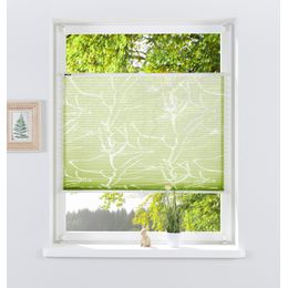 Plissee OTTO HOME, B:70cm H:130cm, gr&uuml;n, Obermaterial: 70% Viskose, 30% Polyester, Badezimmer, Plissees, "Anna", transparentes &Auml;stemotiv, Bestseller,