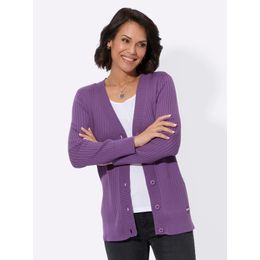 Casual Looks Damen Cardigan, lila, Gr. 38, unifarben, 50% Baumwolle, 50% Polyacryl, Strickjacken