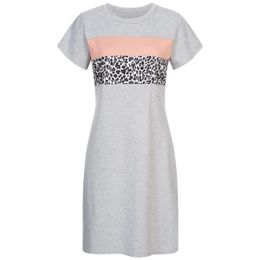 Shirtkleid CLOUD 5IVE "CLOUD 5IVE T-Shirt Dress Colorblock", Damen, Gr. S, US-Gr&ouml;&szlig;en, erdgrau, 95% Polyester, 5% Elasthan, normal, Rundhals, Kleider Shirtkleid