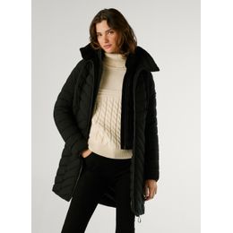 Pepe Jeans Damen Steppmantel "SANN LONG", schwarz, Gr. XL, unifarben, Web, Obermaterial: 100% Polyamid, M&auml;ntel, wasserabweisend, mit Innenverschluss