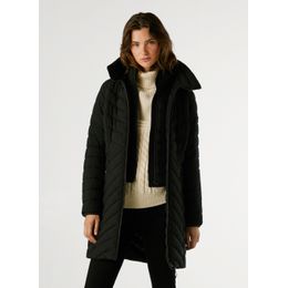 Pepe Jeans Damen Steppmantel "SANN LONG", schwarz, Gr. M, unifarben, Web, Obermaterial: 100% Polyamid, M&auml;ntel, wasserabweisend, mit Innenverschluss