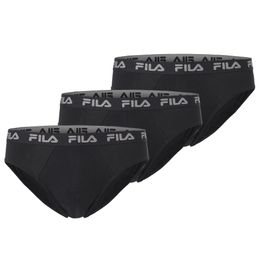 Fila Herren Slip "MAN BRIEF", Gr. L, schwarz, Jersey, Obermaterial: 95% Baumwolle, 5% Elasthan, bedruckt, unifarben, Unterhosen, elastischer Logobund
