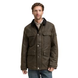Tom Tailor Herren Outdoorjackeschwarz braun melange, Gr. L, meliert, Web, Obermaterial: 60% Baumwolle, 40% Polyester. Futter: 100% Polyester, Jacken,