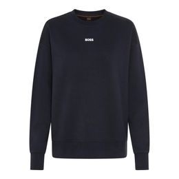 BOSS Orange Damen Sweatshirt "Eteia Premium Damenmode"dunkelblau 408, Gr. L, unifarben, Strick, Obermaterial: 100% Baumwolle, Sweatshirts, oversized,