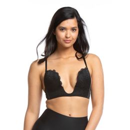 Damen B&uuml;gelloser BH "V-Bra", MAGIC BODYFASHION, Gr. 75, schwarz, Obermaterial: 90% Polyester, 10% Elasthan. Spitze: 88% Polyamid, 12% Elasthan, BHs,