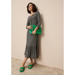 Tamaris Damen Midikleid "aus elastischer Viskosemischung, figurbetonte Passform", schwarz, Gr. 34, Jersey, Obermaterial: 95% Viskose, 5% Elasthan,