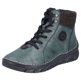 Rieker Damen Winterboots, Gr. 38, gr&uuml;n, Lederimitat, Textil, Schuhe, Schn&uuml;rboots, Stiefelette mit Innenrei&szlig;verschluss