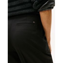 Tommy Hilfiger Damen Anzughose "TIMELESS WOOL RLXD STRT PANT", schwarz, Gr. 38, unifarben, Web, Obermaterial: 54% Polyester, 44% Wolle, 2% Elasthan,