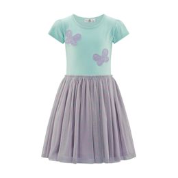 happy girls M&auml;dchen Sommerkleid "M&auml;dchenkleid", lila, Gr. 128, Stoff, 100% Polyester, Kleider