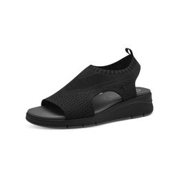 Tamaris Damen Keilsandalette "Tamaris Sandalen Textil", Gr. 41, schwarz, Textil, Schuhe