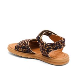 bisgaard M&auml;dchen Sandale "Andrea", Gr. 27, braun, Leder, gemustert, festlich, Schuhe, Sommerschuh, M&auml;dchen Schuh mit Klett, Gr&ouml;&szlig;enschablone zum