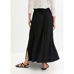 bonprix Damen Jerseyrock, schwarz, Gr. 36, Jersey, Obermaterial: 95% Viskose, 5% Elasthan, R&ouml;cke, aus Viskose, ausgestellte Passform, mit elastischem