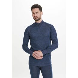 WHISTLER Herren Funktionsshirt "Bishop", blau, Gr. XXL, meliert, 45% Wolle, 45% Polyester, 10% Elasthan, Shirts, mit w&auml;rmender Funktion