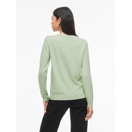 Vila Damen Rundhalspullover "VIRIL O-NECK L/S KNIT TOP - NOOS"smoke gr&uuml;n detail:light melange, Gr. XXL, meliert, Feinstrick, Obermaterial: 50%