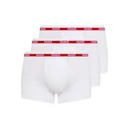 Trunk HUGO UNDERWEAR "TRIPLET PLANET", Herren, Gr. L (52), 3 Stk., wei&szlig; (wei&szlig; 120), Jersey, Obermaterial: 95% Baumwolle, 5% Elasthan, normal, Unterhosen, Logos am elastischen Bund, mittlere Bundh&ouml;he